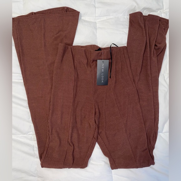 ASOS | Pants & Jumpsuits | Nwt Asos New Look Ribbed Split Front Flare ...